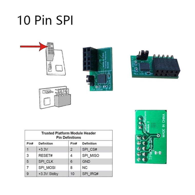 TPM2.0 Encryption Security Board Remote Card Upgraded SPI TPM2.0 ...
