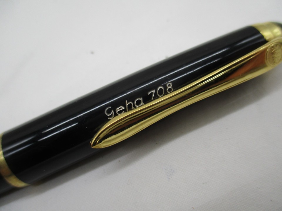 Vintage GEHA – Füller Kolbenfüller „Geha 708“ – Schwarz/Gold | eBay.de