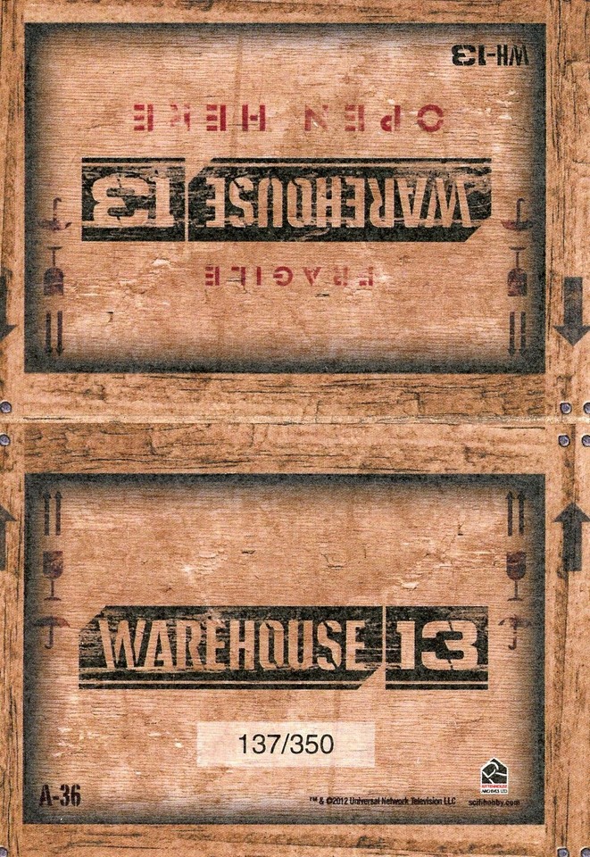 Warehouse 13 Season 3 "SNAG IT, BAG IT, TAG IT" Artifacts Card A-36 ...