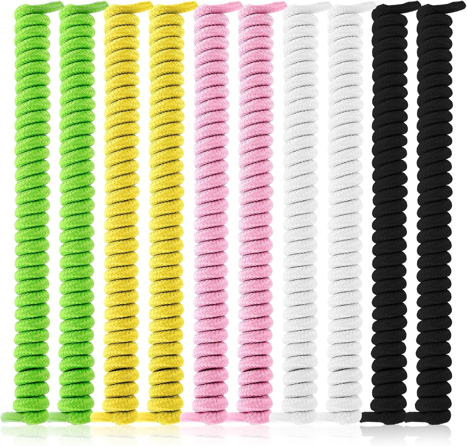 5 Pairs Elastic Shoe Laces for Sneakers No Tie Curly Tieless Shoelaces ...