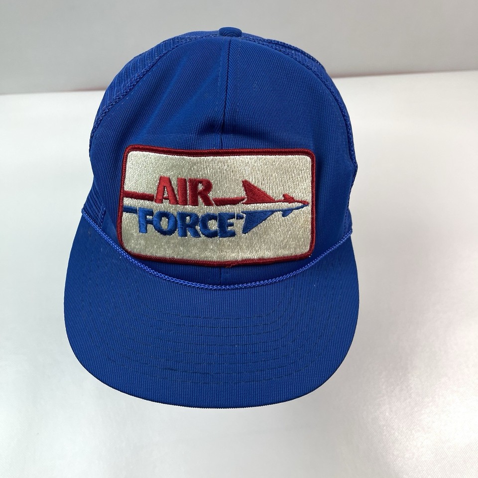Air Force Fighter Jet Patch Vintage Trucker Hat Cap Blue Mesh Snapback ...