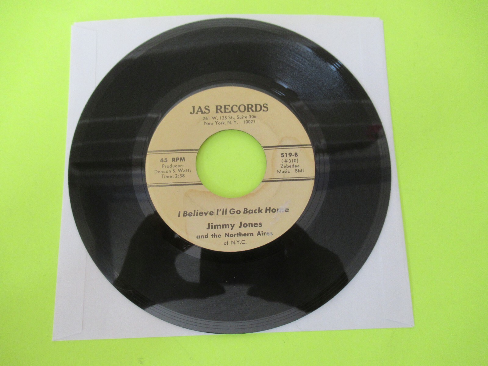 JIMMY JONES WHEN JESUS CALL ME / I BELIEVE I'LL GO BACK HOME 45 7 ...