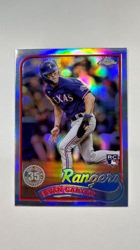 Evan Carter 2024 Topps Chrome 1989 Design #89CB-13 Rookie RC Texas ...