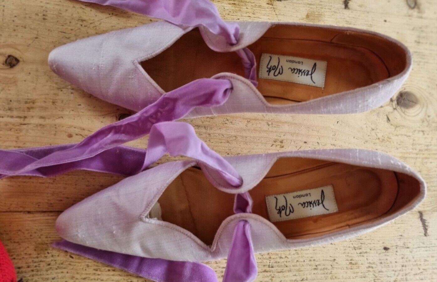 Vintage Jessica Mok Silk Slub Ribbon Shoe - 1930s style - Lilac size ...