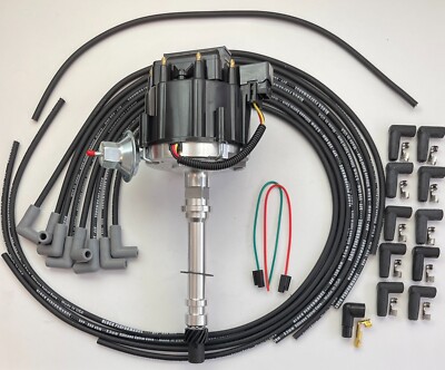 CHEVY 305 327 350 HEI DISTRIBUTOR +BLACK 8.5mm UNIVERSAL WIRES UNDER ...