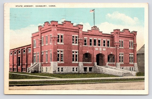 1920s State Armory Building Street View Danbury Connecticut CT Vintage ...