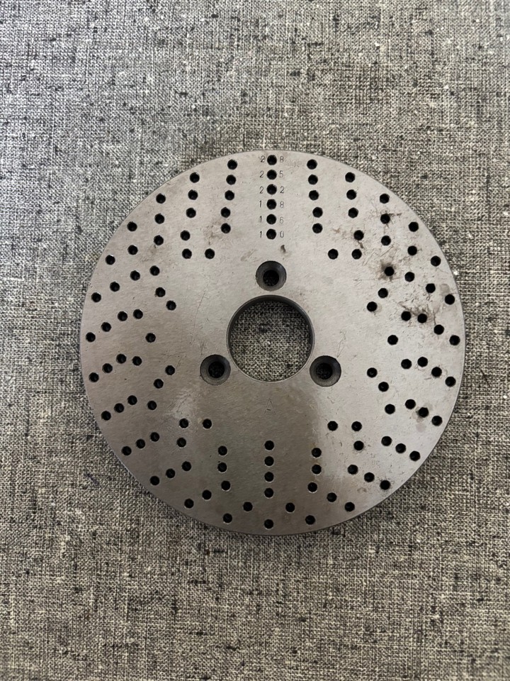 2 INDEX PLATES A & B, 2 SIDED, 5" O.D., INDEXER, DIVIDING HEAD, ROTARY ...