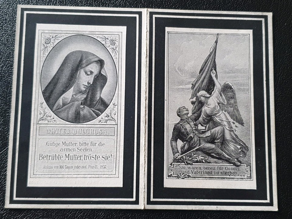 original german ww1 Death Card Ludwig Metz 17rir Fell 3 Feb 1917 | eBay UK