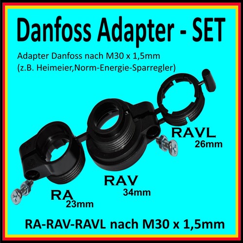 RA RAV RAVL ADAPTER SET Danfoss für Thermostatventile M30 x 1,5 Fritz ...