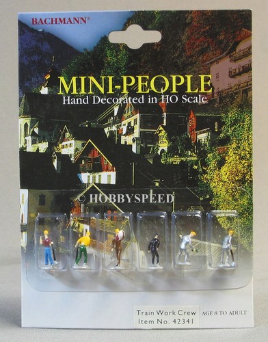 BACHMANN HO MINI PEOPLE PACK TRAIN WORK CREW figures road tools ...