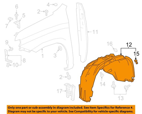 Chevrolet GM OEM Left-Fender Doublure 84533746 | eBay
