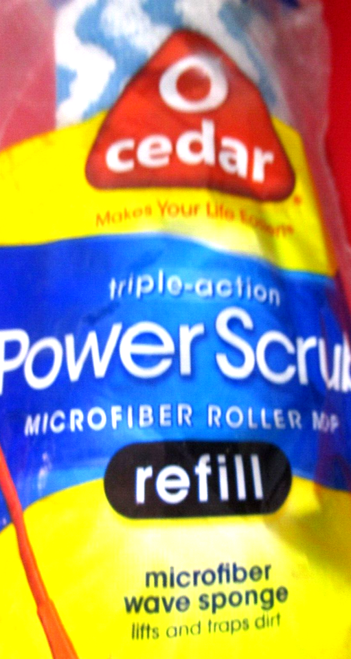 NEW~O Cedar Triple-Action Power Scrub Microfiber Roller Mop Refill ...