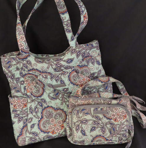 Vera Bradley Fan Flowers Large Glenna Tote Shoulder Purse Handbag ...