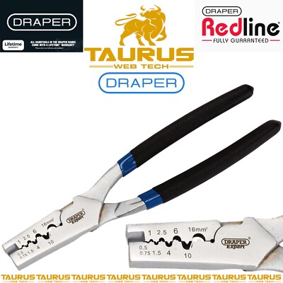 9 Way DRAPER Crimping Plier Ferrule Cable Wire Hand Tool 190mm DIY ...