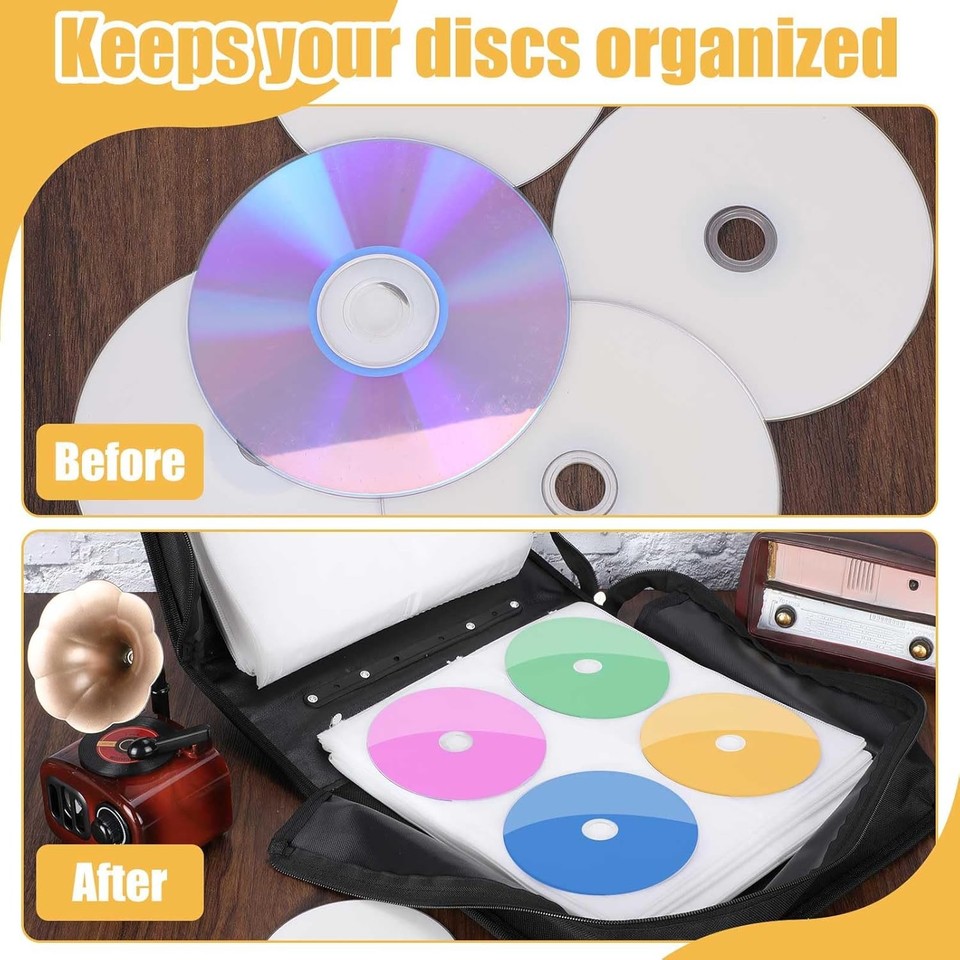 2Pack 400 Disc CD DVD Organizer Holder Storage Case Bag Wallet Album ...
