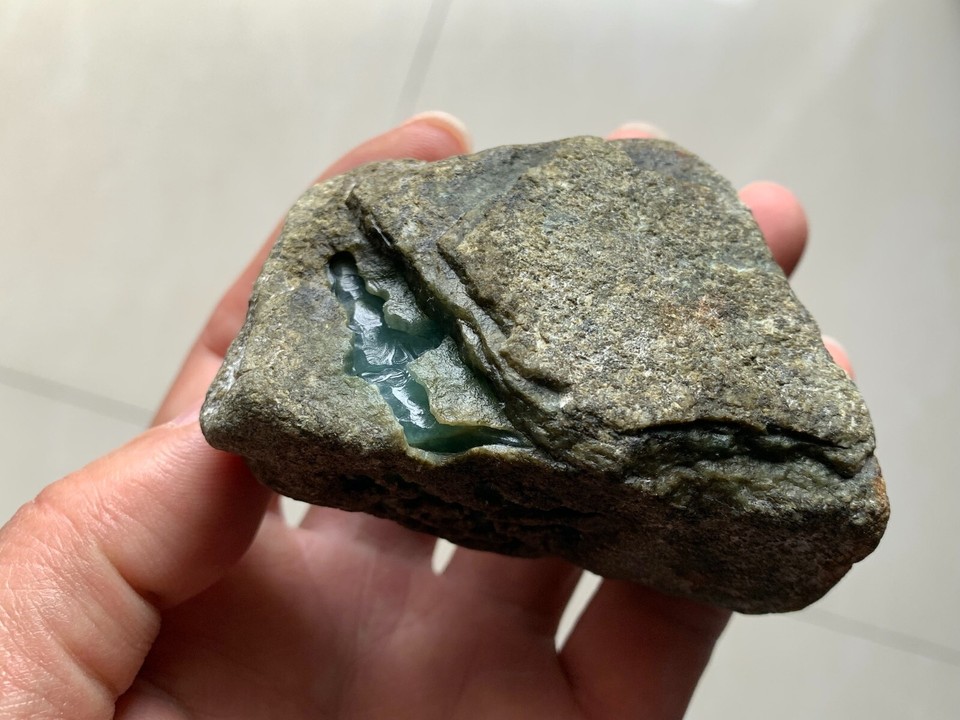 229g Genuine Burmese Natural Jade Jadeite Rough Raw Stone Slabs Rare ...