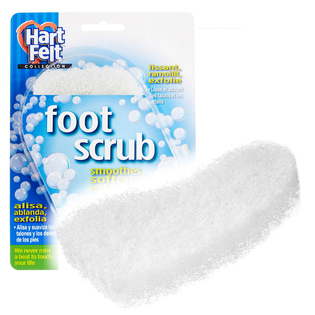HartFelt Foot Scrub Exfoliating Skin Care Sponge Pad Smooth Heals Made ...