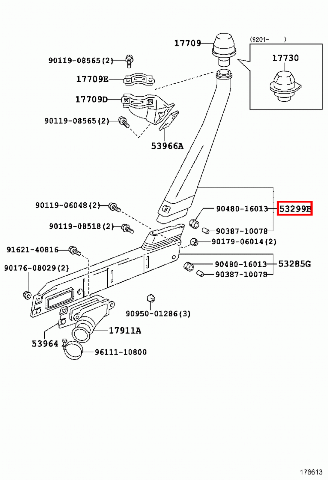 Genuine Toyota LandCruiser HZJ70 HDJ79 Upper Air Cleaner Duct Snorkel ...