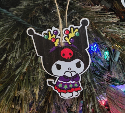 Sanrio Kuromi Christmas Wooden Ornament Holiday Tree Decor Xmas One ...