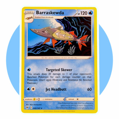Vivid Voltage Pokemon Card (XX25): Barraskewda 042/185 | eBay