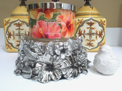 HomeWorx by Harry Slatkin Tropical Flower Pedestal & 18-oz Candle WOW ...