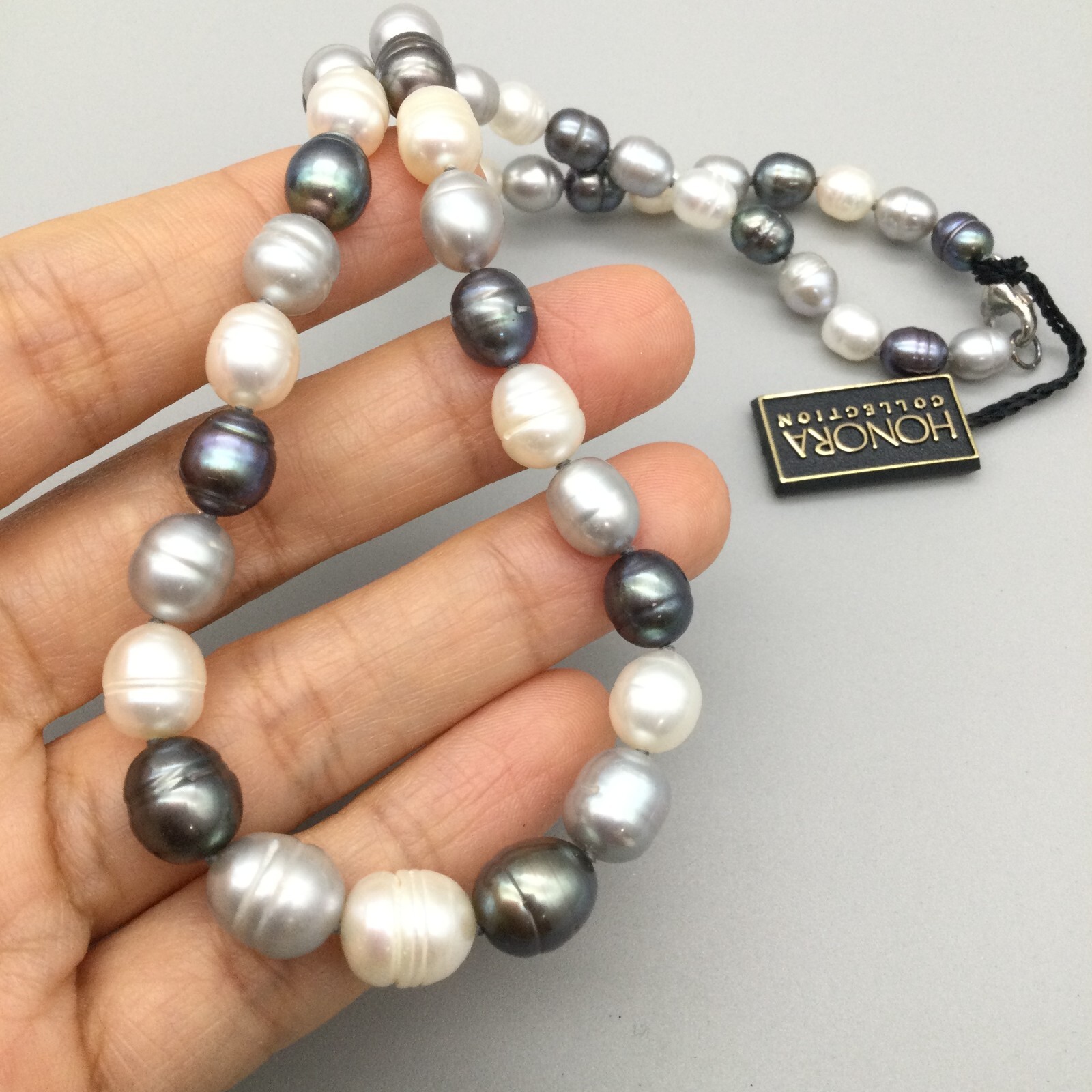 Honora Baroque Pearl Necklace Sterling Clasp 18" White Mermaid Blue ...