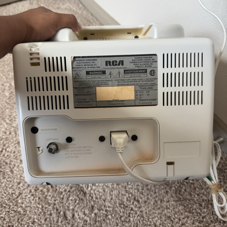 VTG 1997 RCA CRT 9"Inch Retro Gaming TV Model E09310WH Tested Working ...