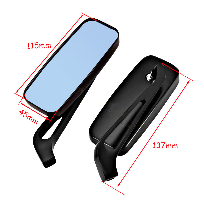 Rectangle Motorcycle Rearview Mirrors 8/10mm For Harley Softail ...