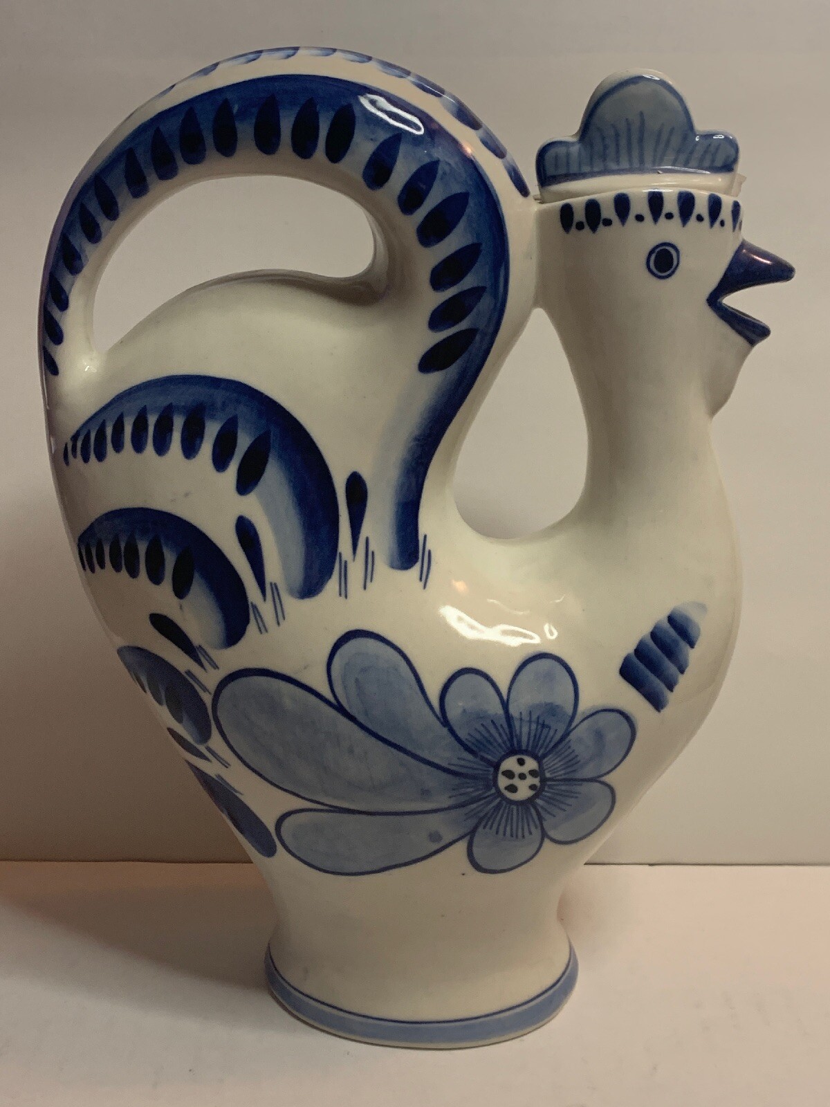 (2) GZHEL HAND PAINTED RUSSIAN USSR PORCELAIN 10” PITCHER DECANTER ...