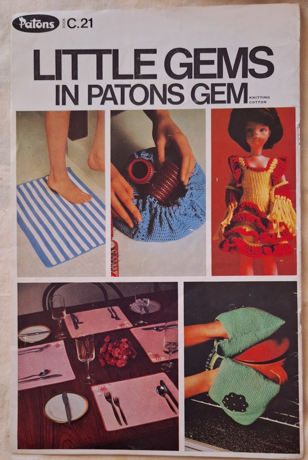 HANDICRAFT PATTERN BOOK - LITTLE GEMS in PATONS GEM -Gem Cotton- KNIT ...