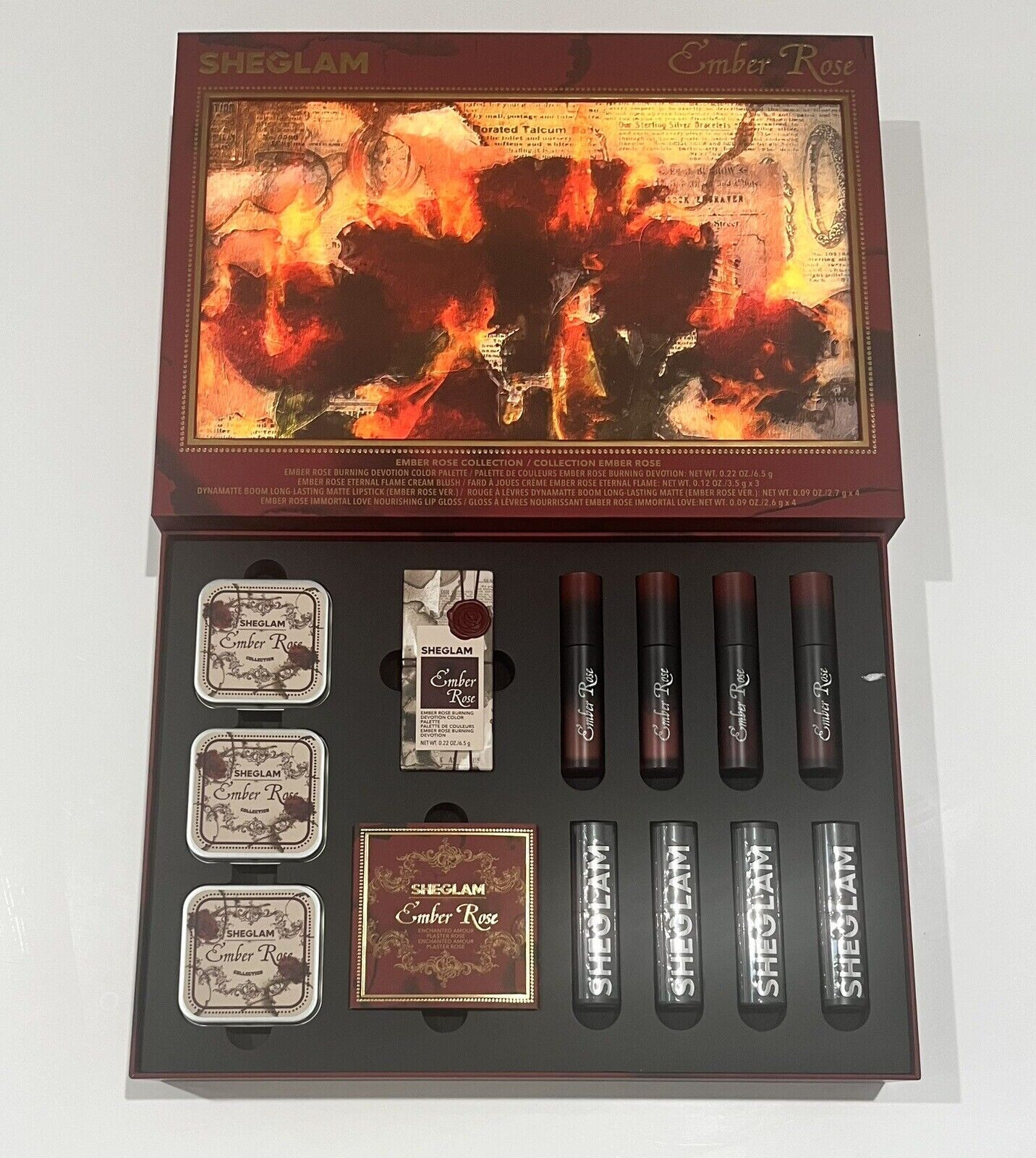 EMBER ROSE X Sheglam 13 pcs MAKEUP FULL COLLECTION LIGHT-UP GIFT BOX ...