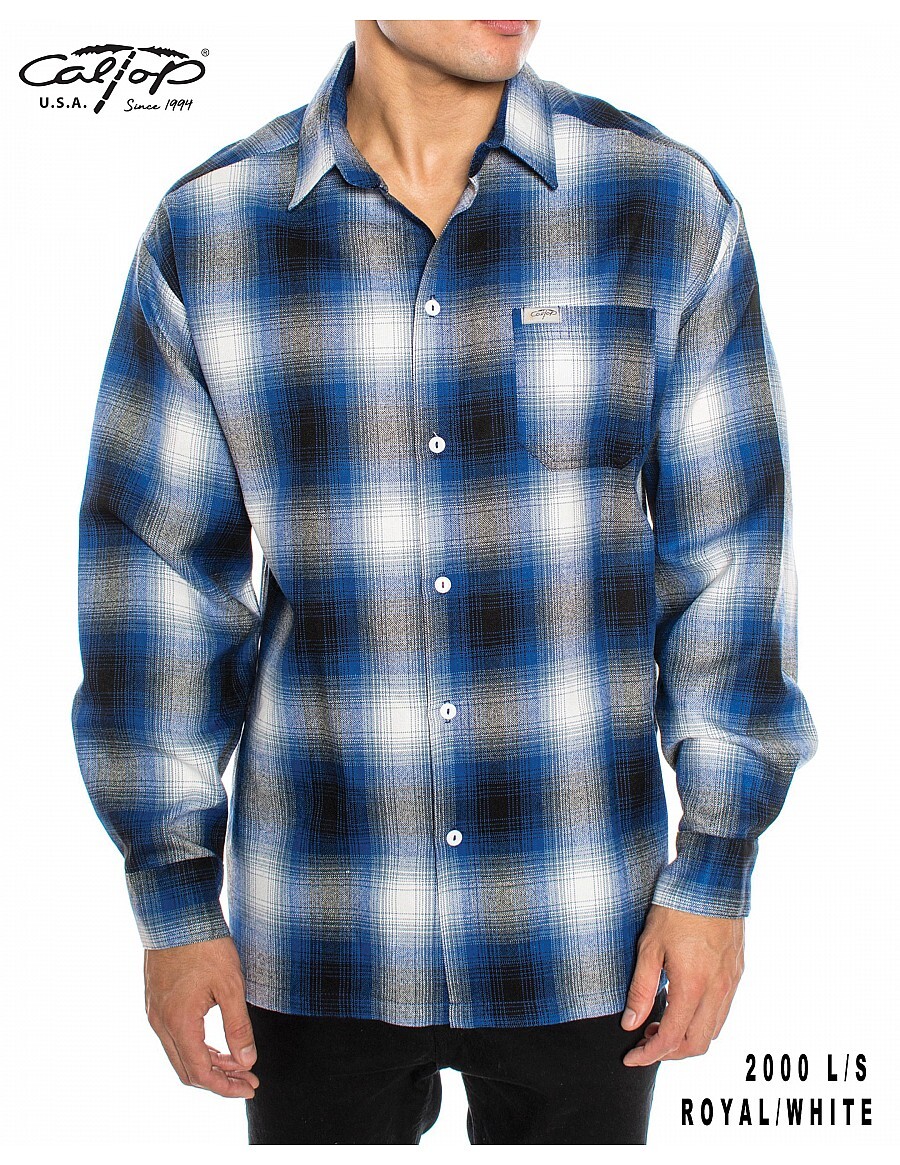 CALTOP OLD SCHOOL FLANNEL VETERANO LONGSLEEVE SHIRT PLAID SM-5X ...