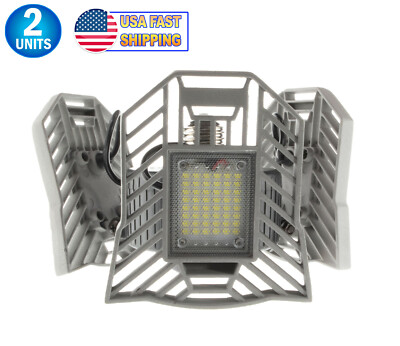 3 Tri Leaf LED Ceiling Garage Bright Light Adjustable Panel 7200 Lumen ...
