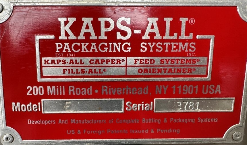 Kaps All EXPLOSION PROOF E4 Inline Quill Bottle Capper with Cap Feed Elevator | eBay