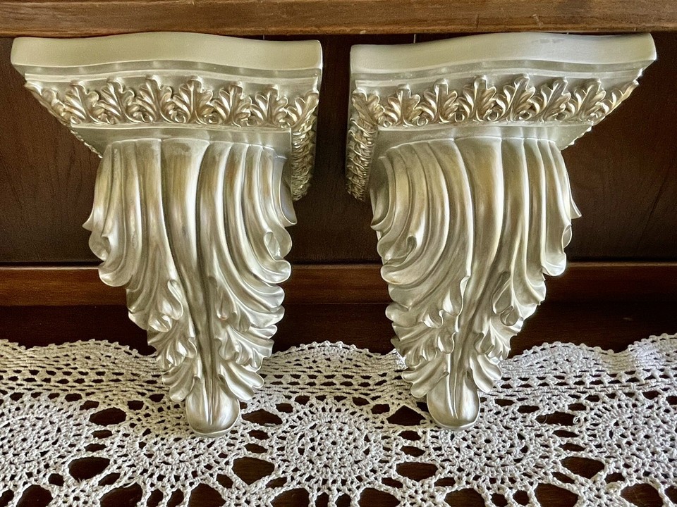 Vintage Home Interior Set Large Drapery Curtain Rod Wall Sconce Resin ...