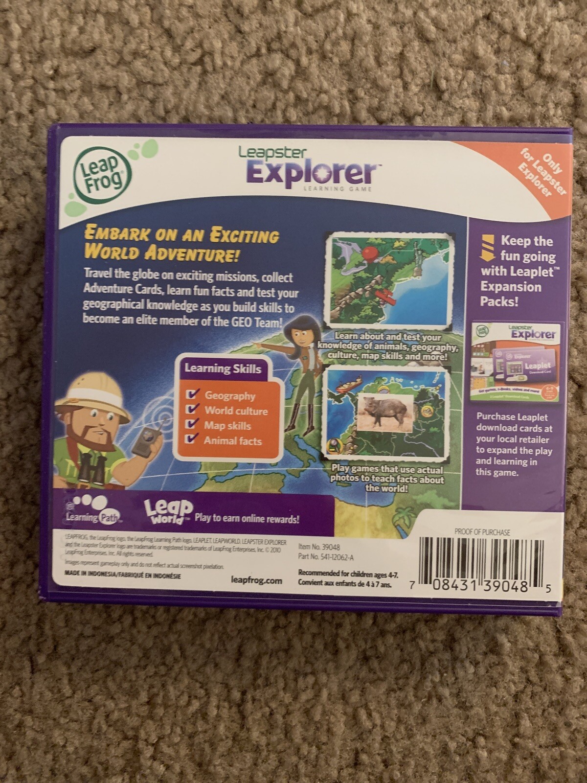 Leapfrog Leapster Explorer GLOBE EARTH ADVENTURES Learning Game, 4-7 ...