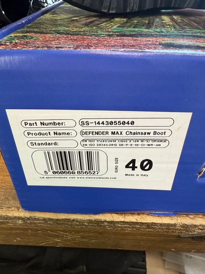 Stein Defender Max Chainsaw Boots Orange Class 2 (24m/s) | eBay UK