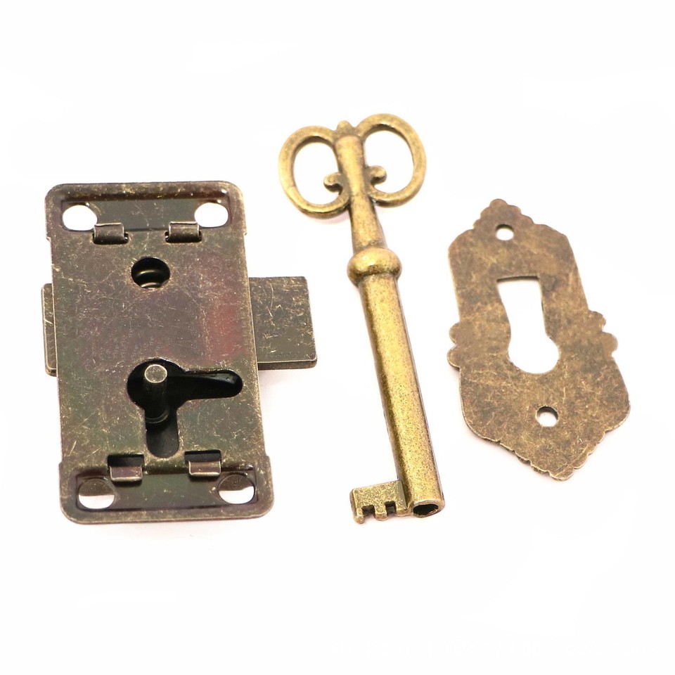 Furniture Cabinet Door Lock Set with Key Antique Drawer Wardrobe Lock ...