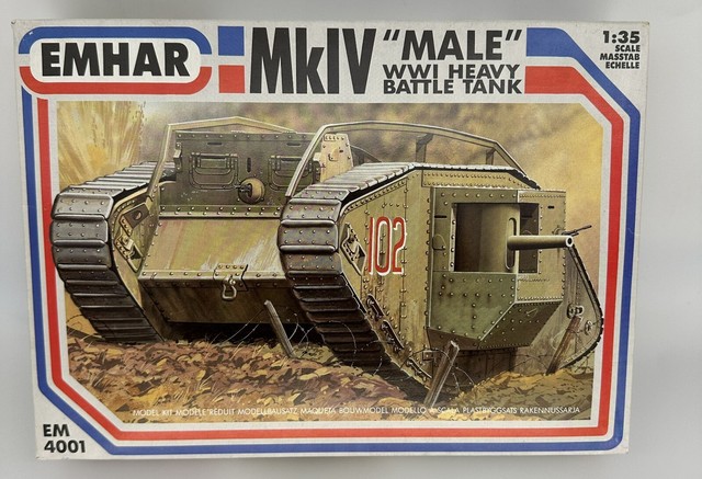 2 Emhar Model Kits MKIV Male & Female WWI Heavy Battle Tank 4001 4002 ...