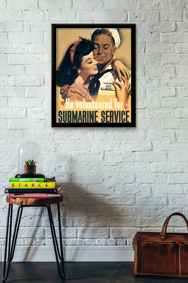 WW2 Propaganda Poster WWII US Army Submarine Service - Vintage ...