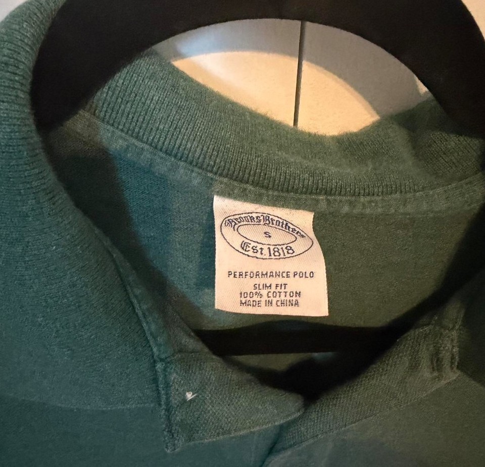 Brooks Brothers Performance Polo Men's Solid Green Slim Fit Cotton S ...