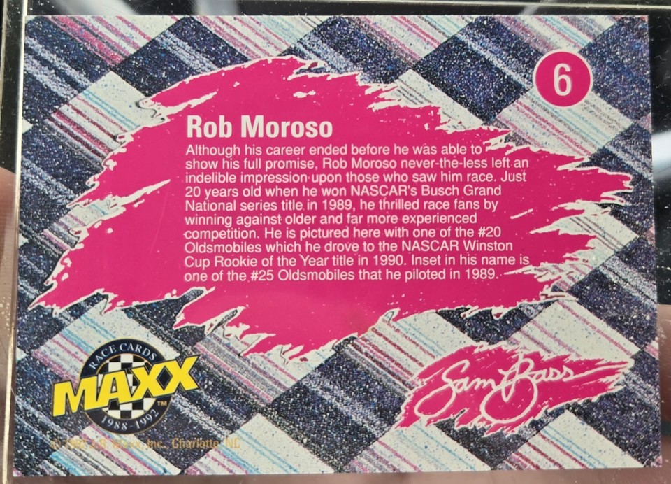 1992 MAXX SAM BASS ROB MOROSO 20 CARD IN PROTECTOR #6. | eBay