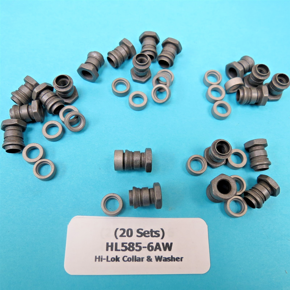 HL585-6AW Stainless Steel #10-32 Hi-Lok Collar & Washer Aircraft ...