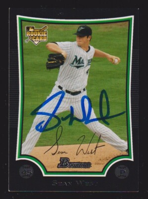 2009 BOWMAN BDP 47 Sean West ROOKIE FLORIDA MARLINS SIGNED AUTOGRAPH ...