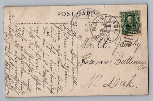 Kramer North Dakota ND Bottineau County 1907 Type 3/2 Doane Cancel ...