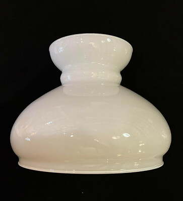 19cm WHITE GLASS COWL replacement light shade traditional vintage oil ...