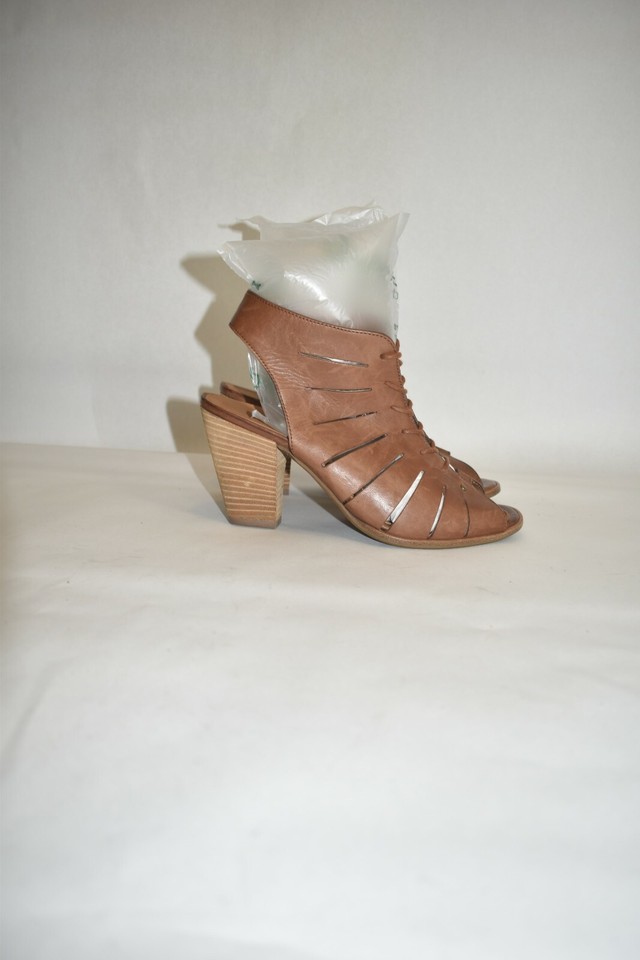 $375 PAUL GREEN Cosmo Peep Toe Sandal LEATHER BOOTIE CAYANNE CUOIO 7.5 ...