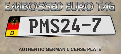 BMW German Eagle Euro European License Plate Embossed - PMS24-7 ...