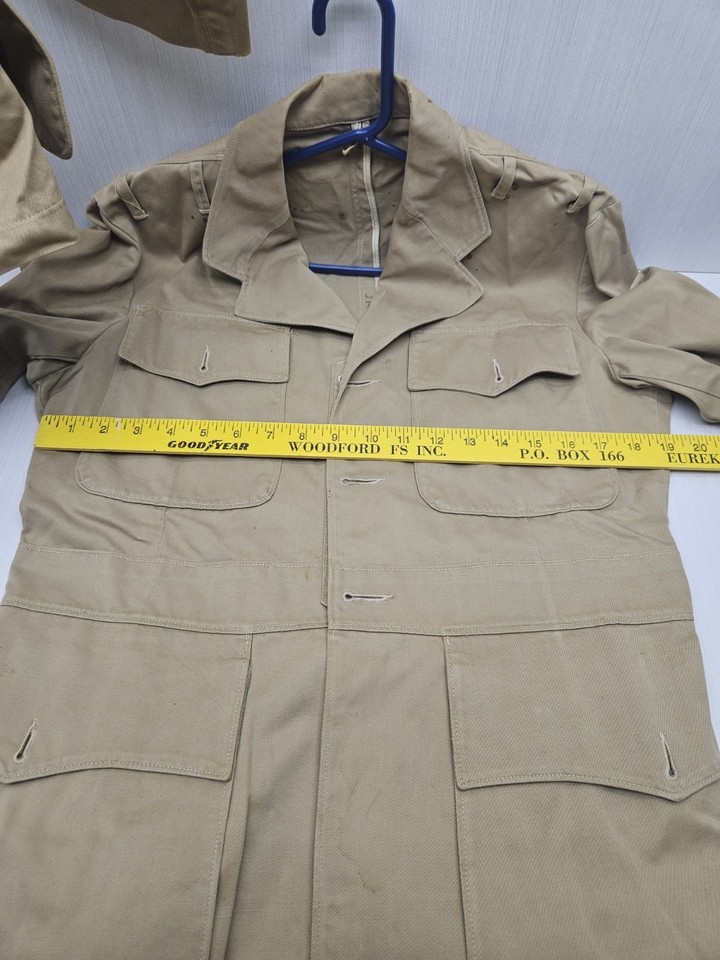 2 Vintage Named WW2 US Coast Guard USCG Shore Khaki Jackets Jesse ...