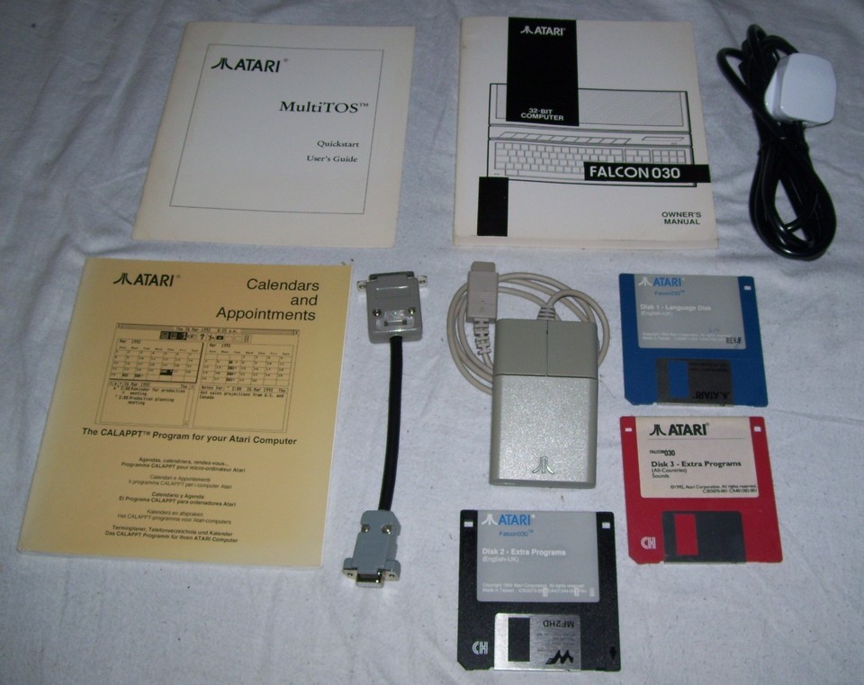 Atari Falcon 030 Computer BOXED 14MB Memory Internal 4GB CF Card Mouse ...